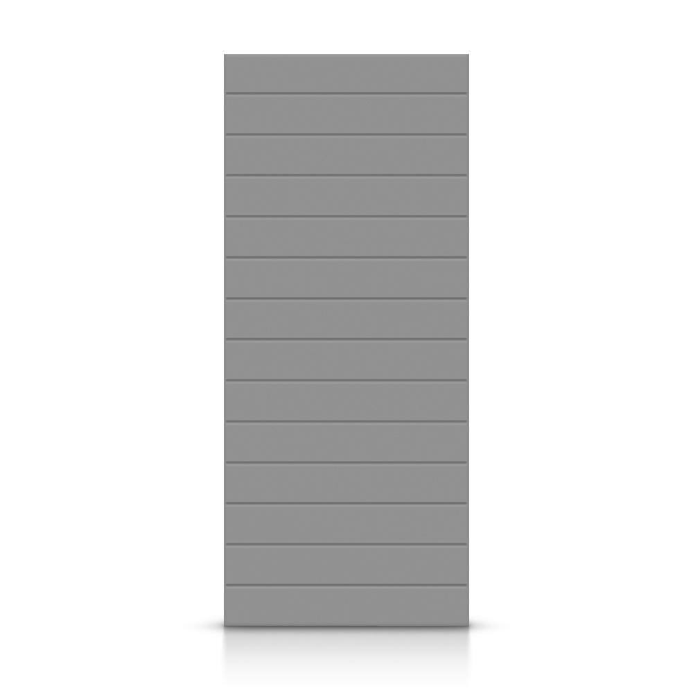 CALHOME 30 in. x 84 in. Hollow Core Light Gray Stained Composite MDF ...