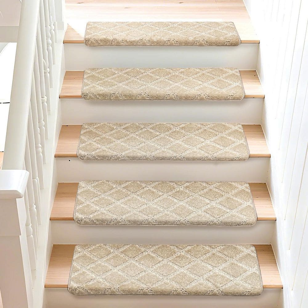 PURE ERA Bullnose Cream Gray Diamond Trellis 9.5 in. x 30 in. x 1.2 in ...