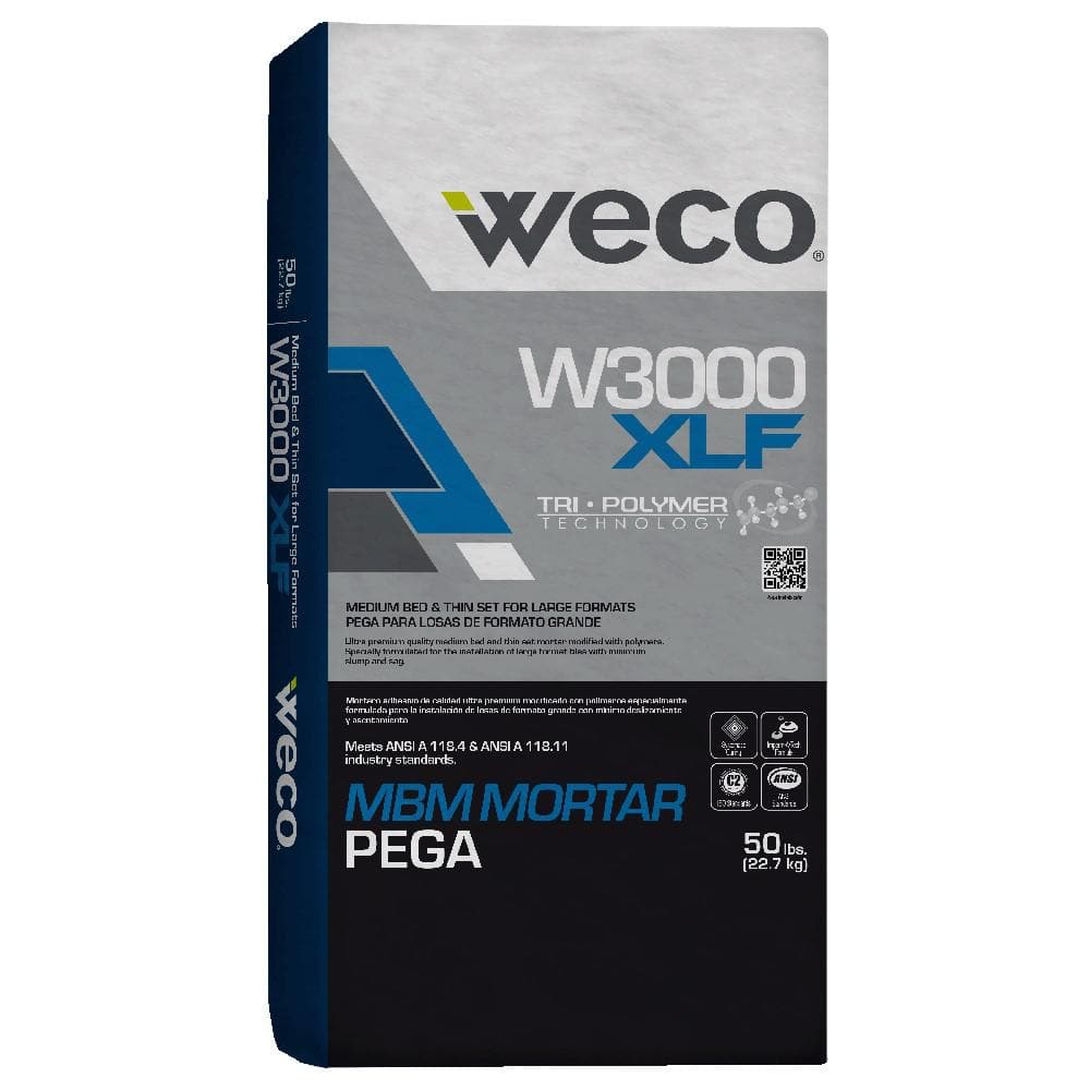 WECO W-3000 XLF Polymers Ultra-Premium 50 lb. White Thin Set Mortar for ...