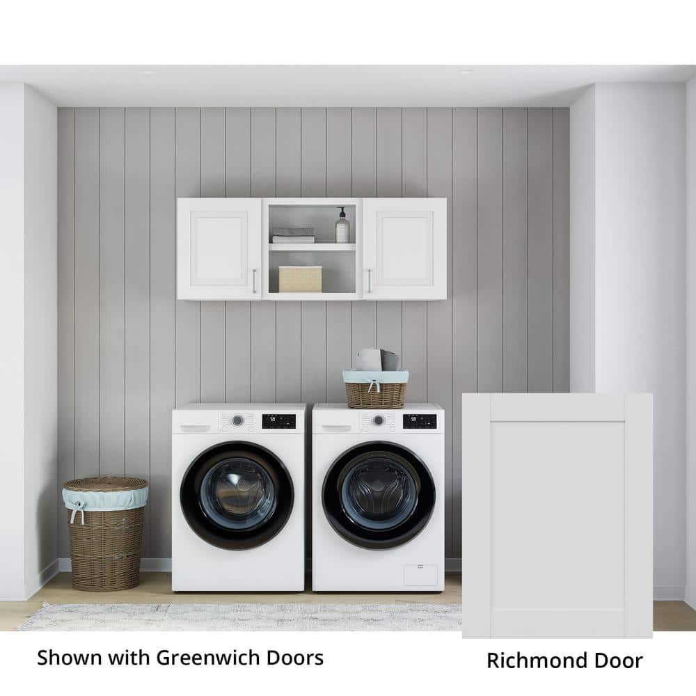 MILL'S PRIDE Richmond Verona White Plywood Shaker Stock Ready to Assemble Kitchen-Laundry ...