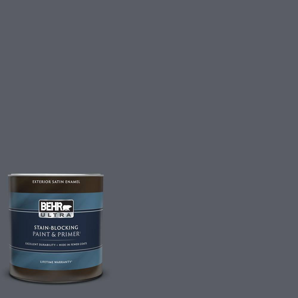 BEHR ULTRA 1 qt. #760F-6 Distant Thunder Satin Enamel Exterior Paint ...