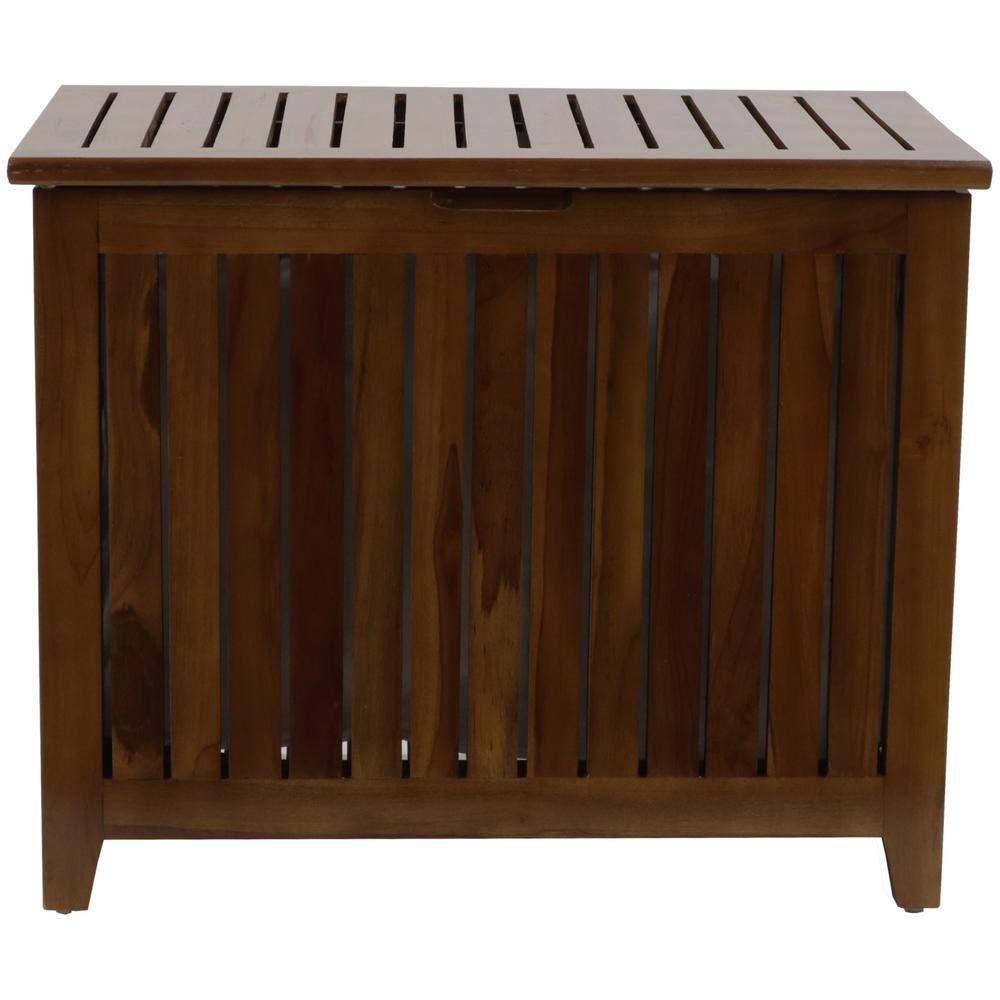 REDMON Since 1883 Genuine Natural Teak Vanity Hamper with Laundry Bag ...