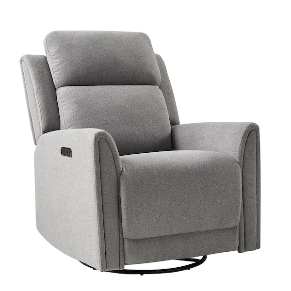 JAYDEN CREATION Arnold Grey Contemporary Swivel and Rocker Power ...