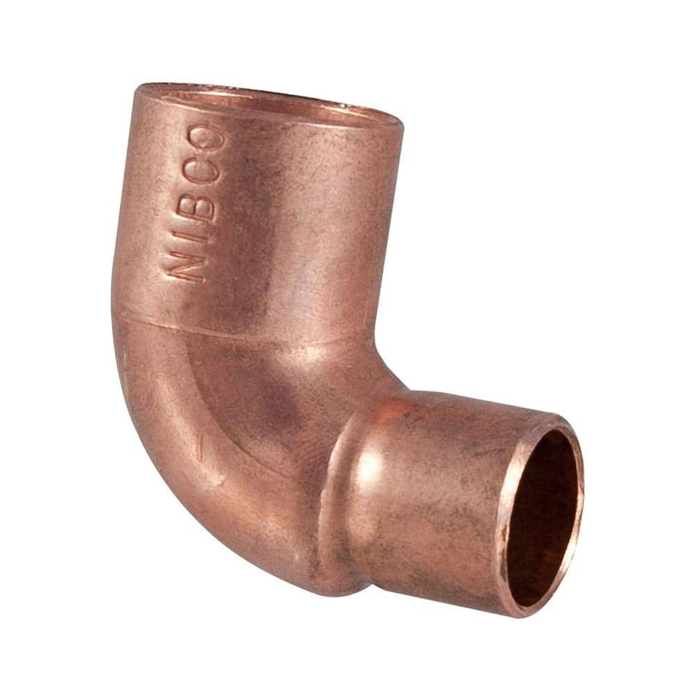 Everbilt 1 in. x 3/4 in. Copper Pressure 90-Degree Cup x Cup Reducing Elbow C607HD134 - The Home ...