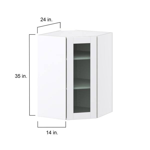 Kitchen corner wall cabinet with glass doors store