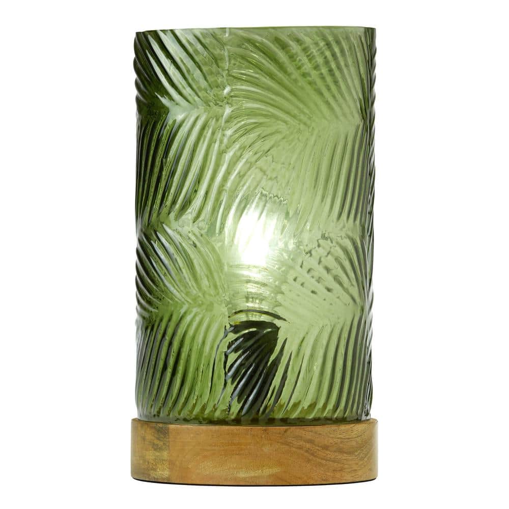 River of Goods Atticus 11.5 in. Green Accent Lamp with Textured Glass ...