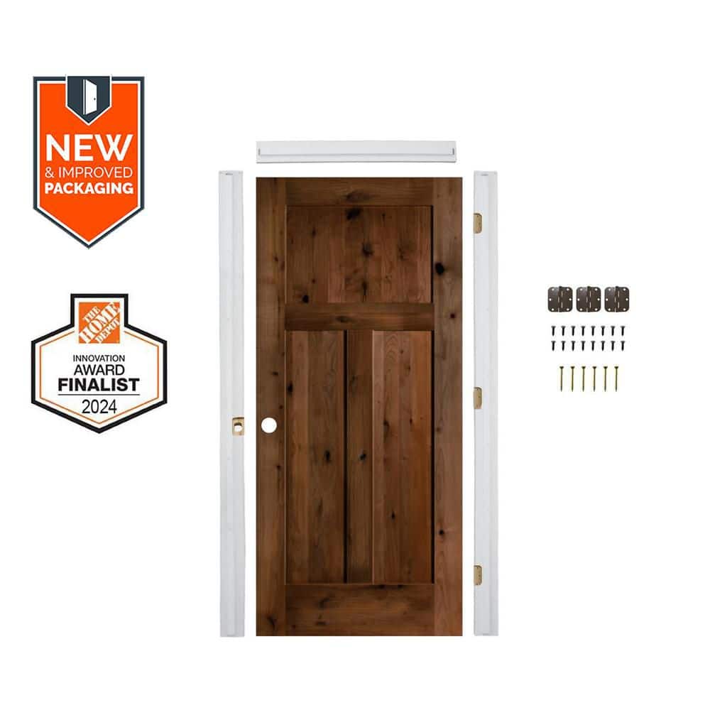 Krosswood Doors Assembly Required 24 in. x 80 in. 3-Panel Right-Hand ...
