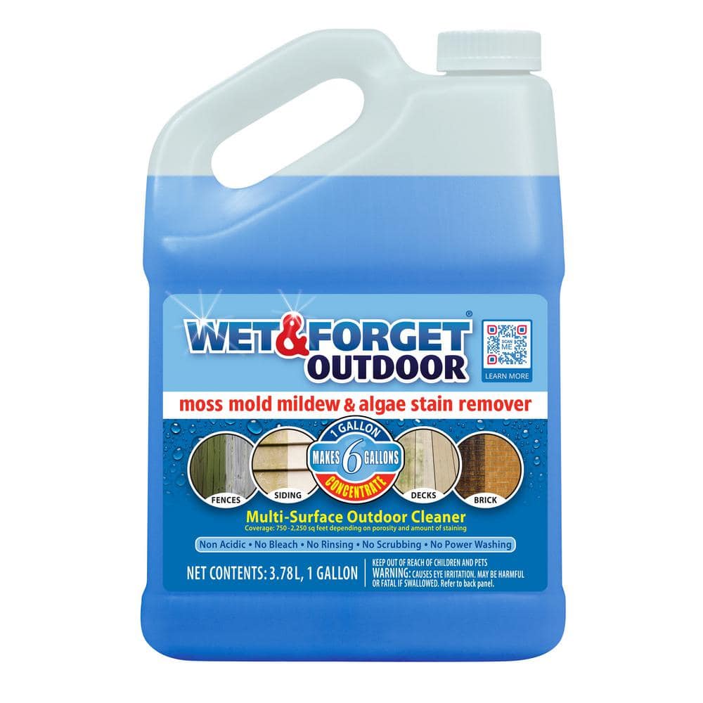 Wet and Forget 1 Gallon Concentrate Outdoor Cleaner Moss Mold Mildew ...
