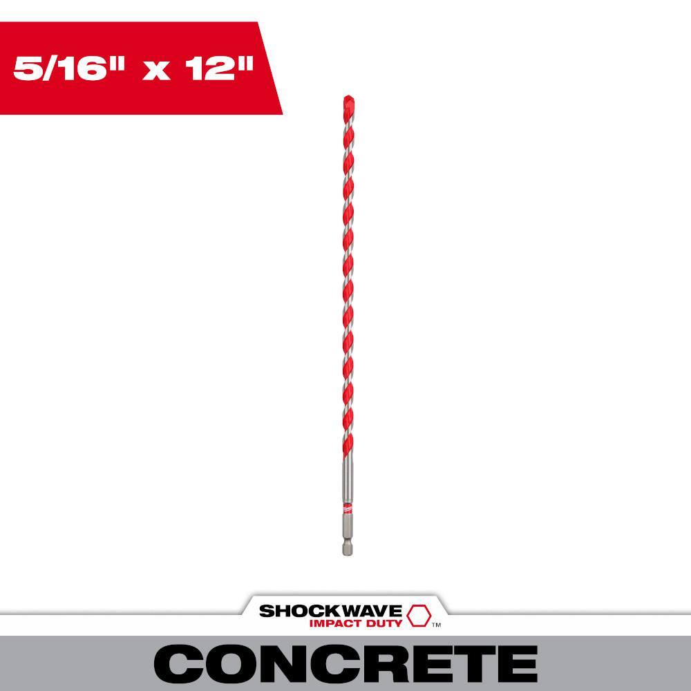 Milwaukee 5/16 in. x 10 in. x 12 in. Carbide Hammer Drill Bit for ...