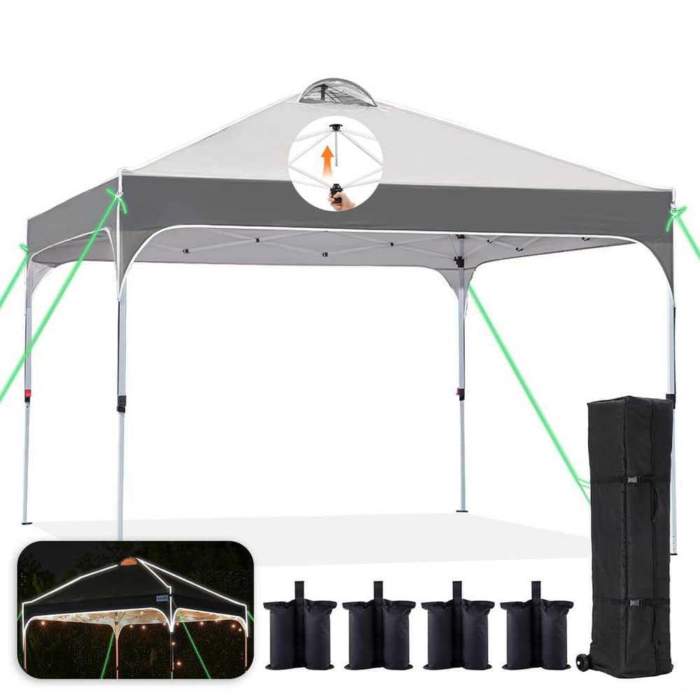 AFAIF 10 ft. x 10 ft. Dark Grey&Grey Pop up Canopy Tent, Portable ...