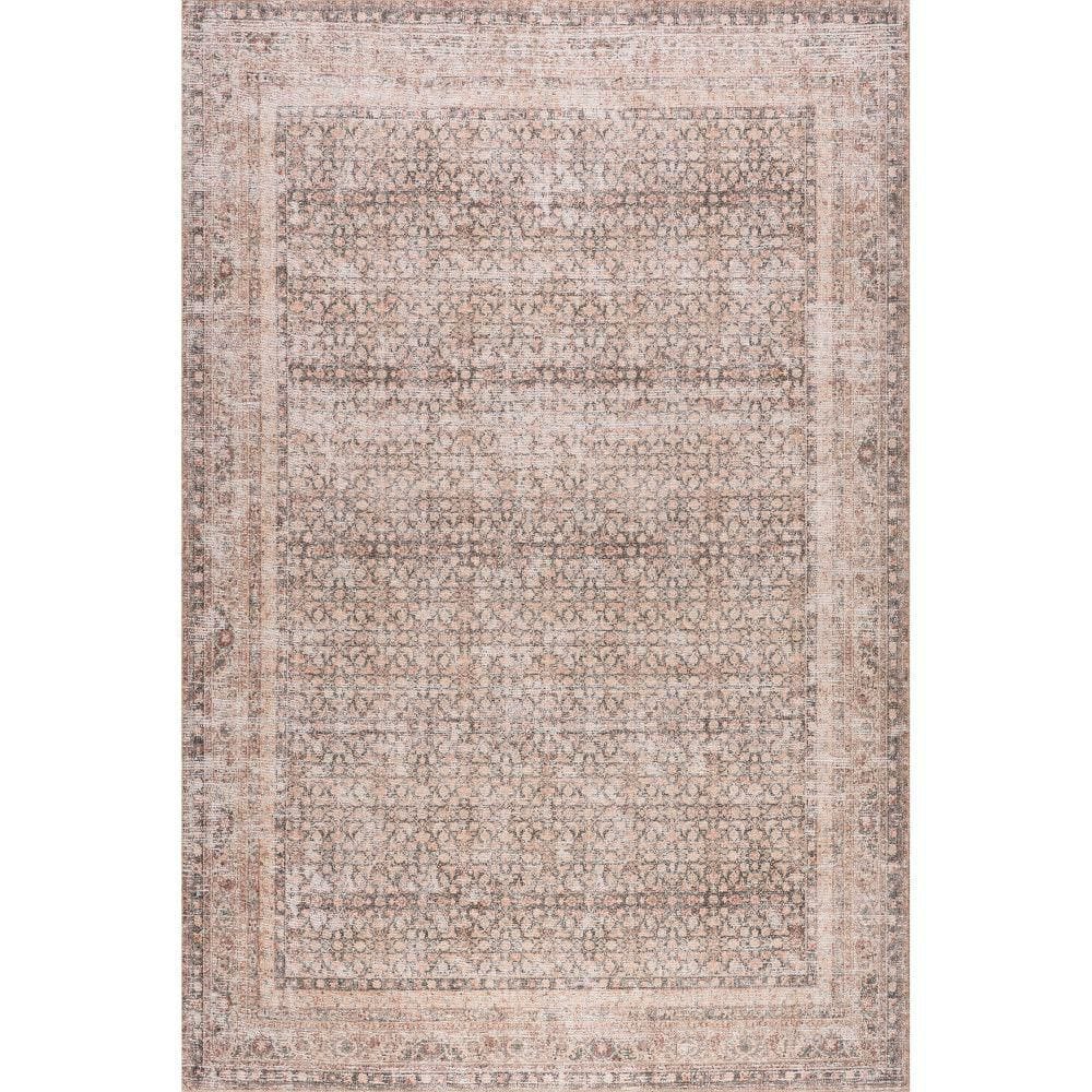 nuLOOM Hillstone Light Brown 6 ft. 7 in. x 9 ft. Traditional Vintage ...