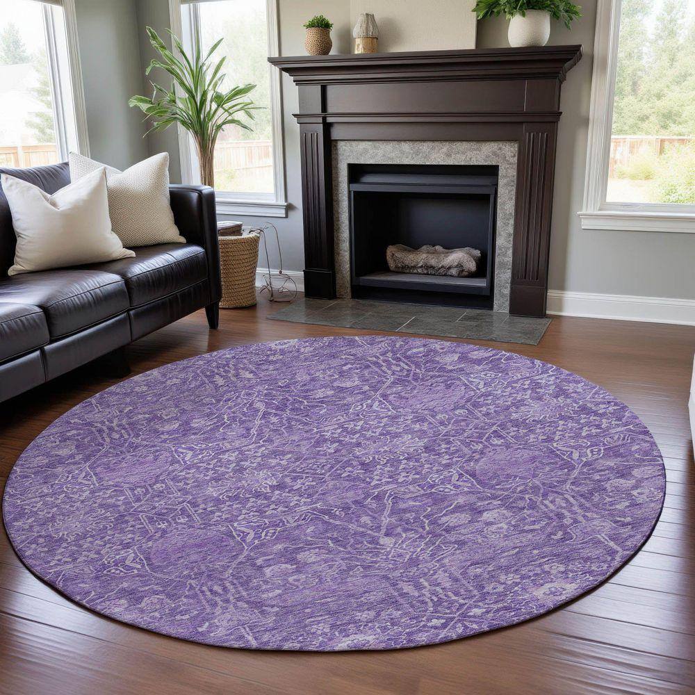 Addison Rugs Mayfield Premium Machine Washable Abstract AMF1133 Plum 8 ...