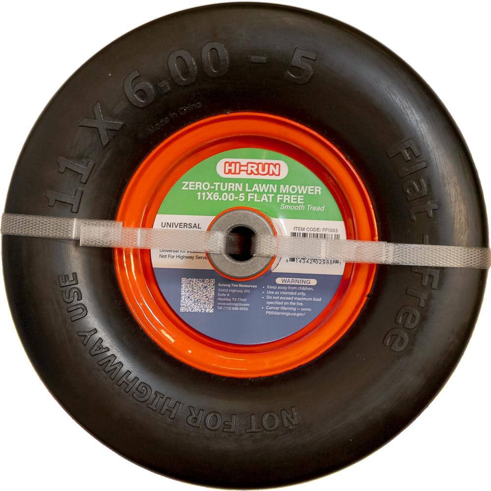 Hi-Run 11 x 6.00-5 Flat-Free PU Assembly with Bushing (3/4 in.) Kits ...