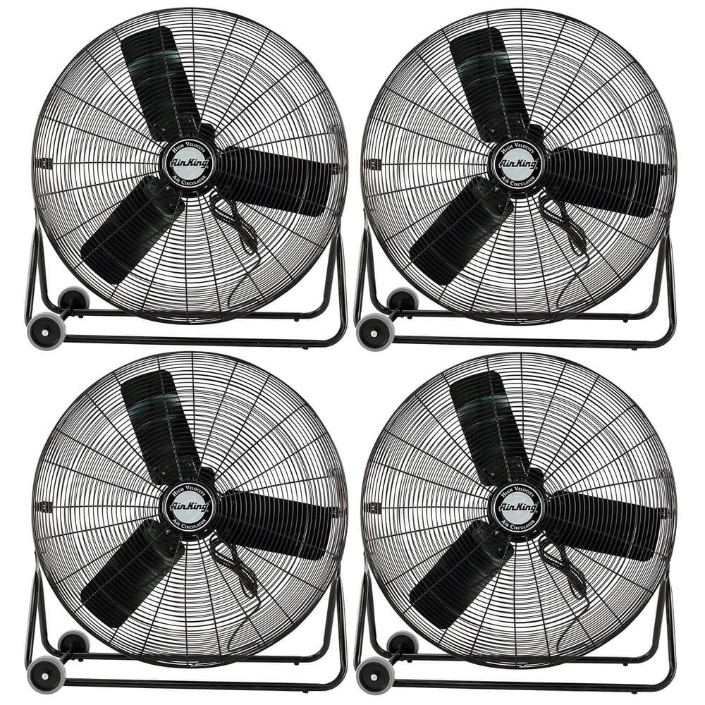 Air King 30 in. 3 Fan Speeds Pivoting Floor Fan in Black, (4-Pack) 4 x ...