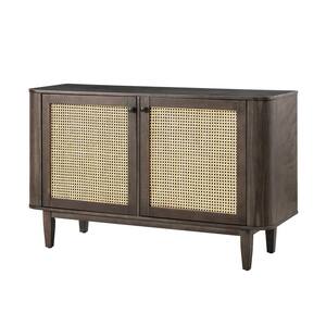 JAYDEN CREATION Felicien Black 52 in. Wide Sideboard with Rattan ...