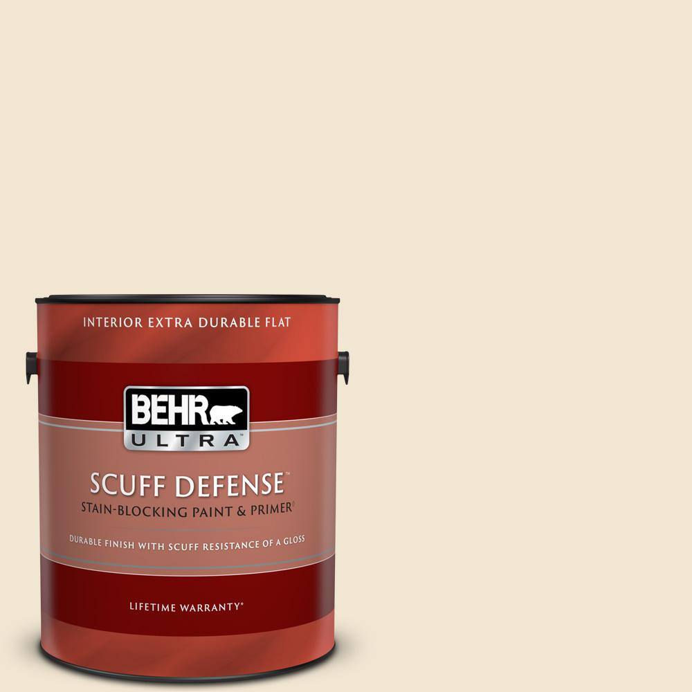 BEHR ULTRA 1 gal. #BWC-16 Ancient Ivory Extra Durable Flat Interior ...
