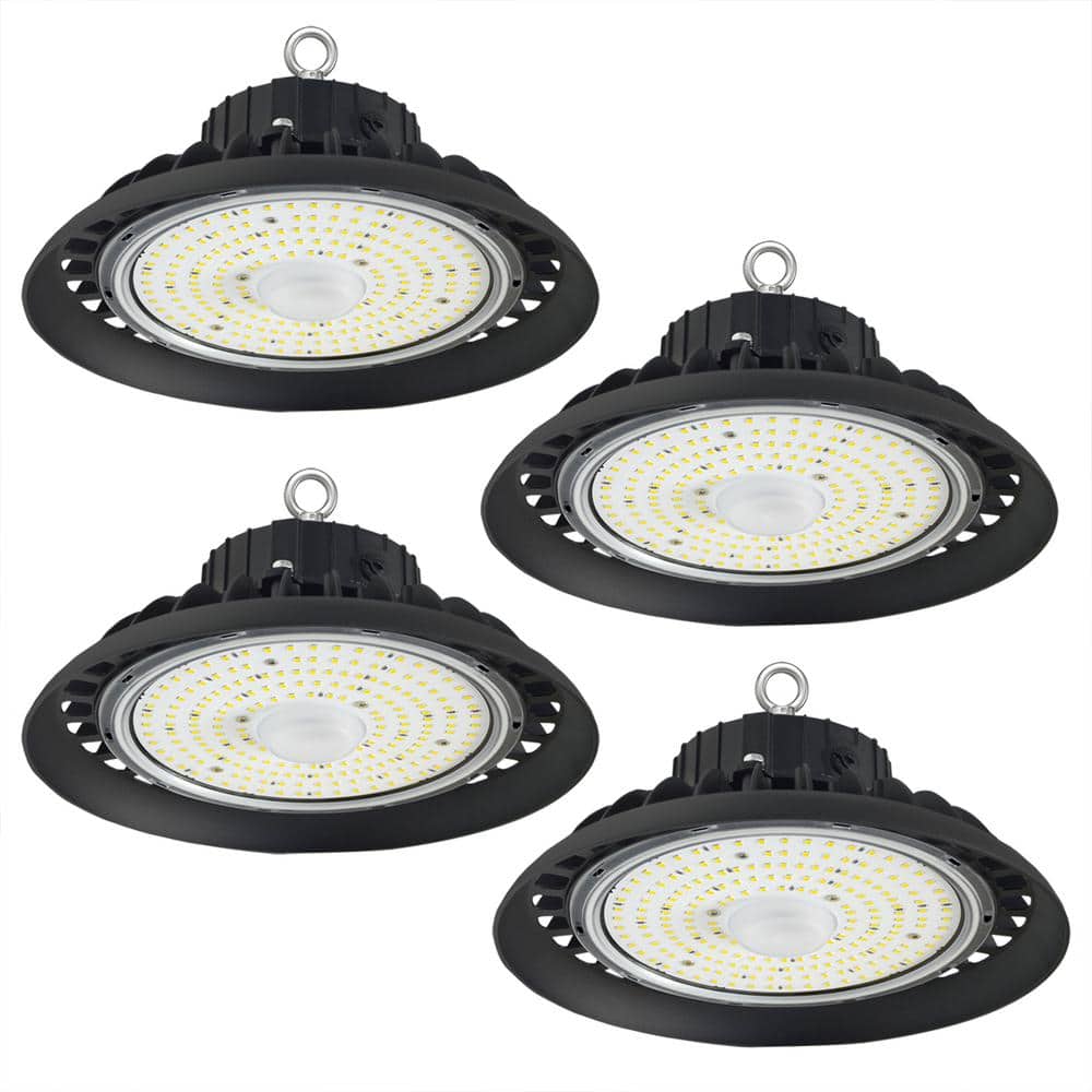 Honbei 4 Pack 10 in. 300-Watt Equivalent Integrated LED Dimmable Black ...