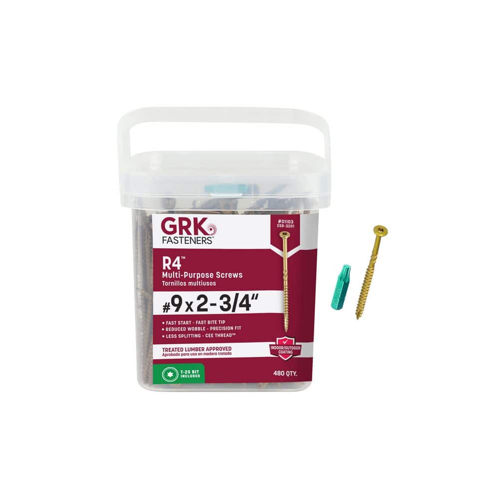 GRK Fasteners #9 x 2-3/4 in. Star Drive Bugle Head R4 Multipurpose Wood ...