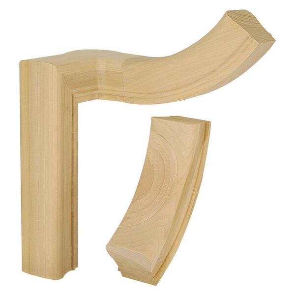 Buy Unfinished Poplar Right-Hand 2 Rise Gooseneck 90° Hand Rail Fitting ...
