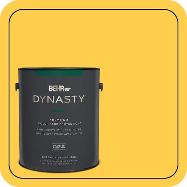 BEHR DYNASTY 1 gal. #340B-6 Pineapple Soda Semi-Gloss Exterior Stain ...
