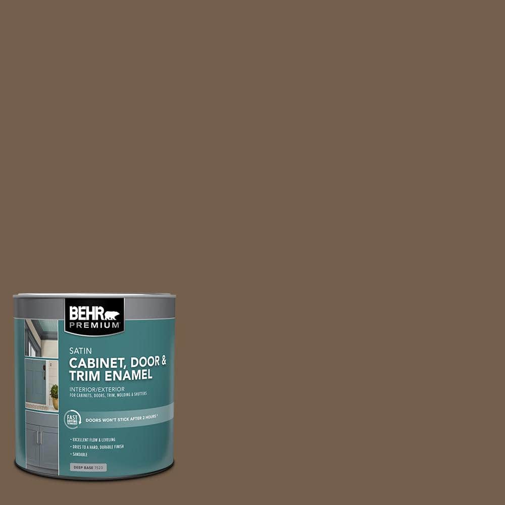 BEHR PREMIUM 1 qt. #MS-46 Chestnut Brown Satin Enamel Interior/Exterior ...