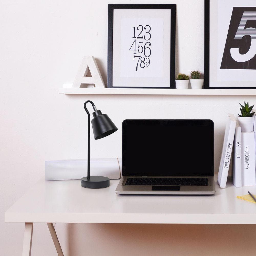 Simple Designs 16 Looped Desk Lamp, Black Finish with Adjustable Shade ...
