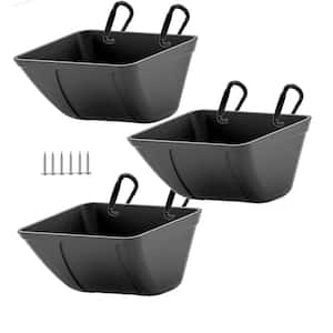 KIWDZFU Hanging or Screw-in Fence Feeder with Clips 5 qt. Goat Feeder ...