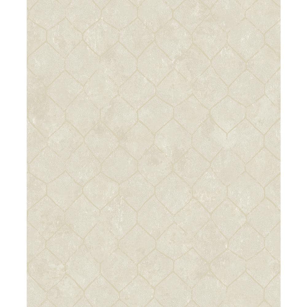 A-Street Prints White Rauta Pearl Hexagon Tile Paper Non-Woven ...