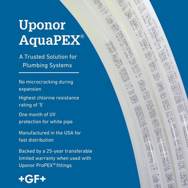Uponor AquaPEX 3/4 in. x 300 ft. White PEX-A Expansion Pipe F1060750R ...