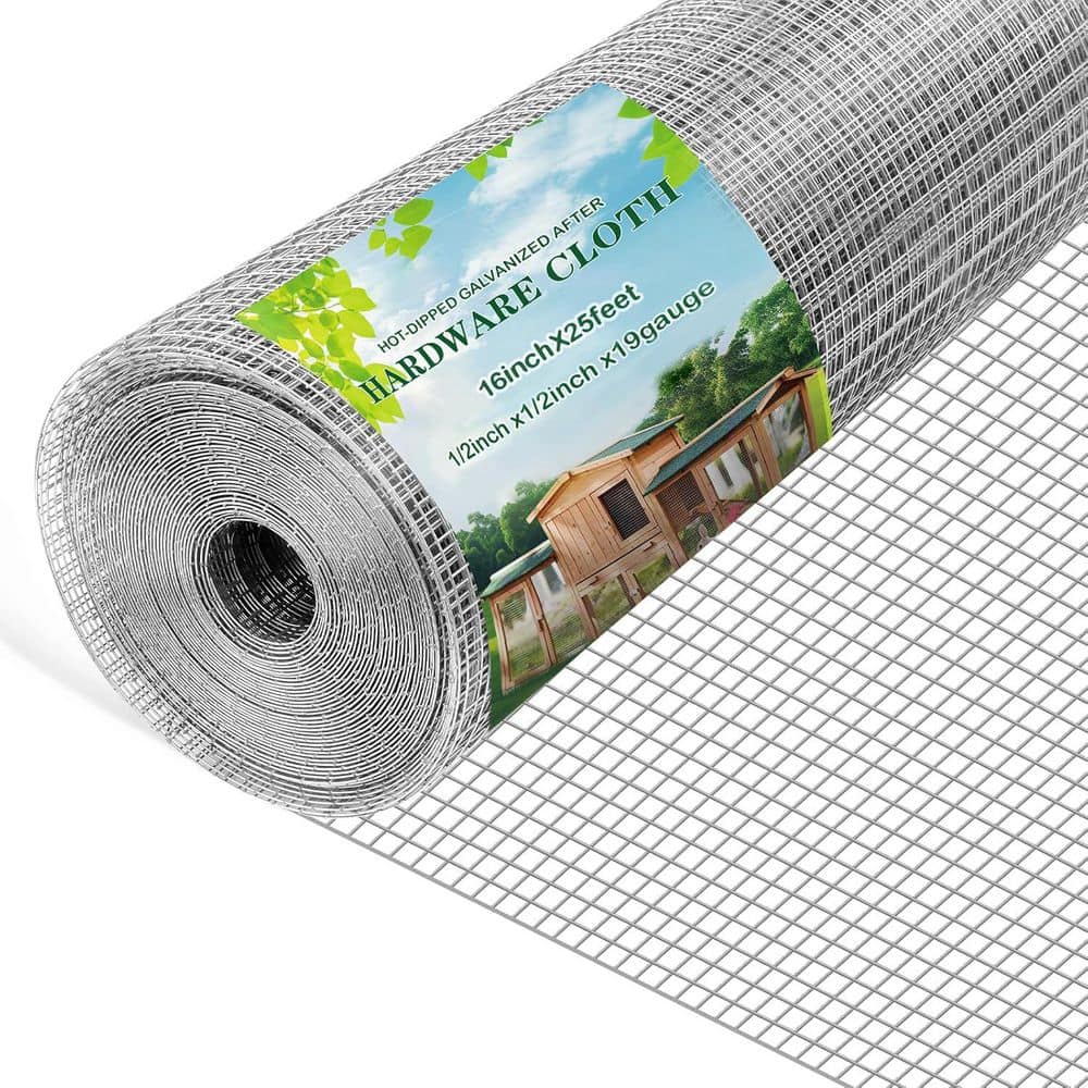 Heavy Duty 1/2 inch 16in x 25ft 19 Gauge Galvanized Hardware Cloth ...