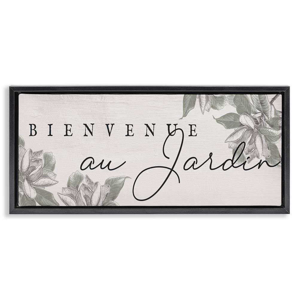 Stupell Industries Vintage Garden Welcome by Daphne Polselli Black Floater Frame Nature Graphic ...
