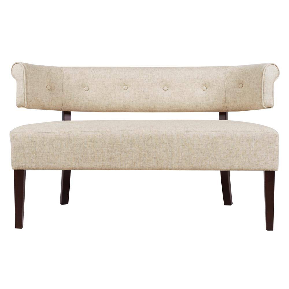 Jennifer Taylor Jared 51 in. Wood Ash Yarn Dyed Tufted Linen 2-Seater ...