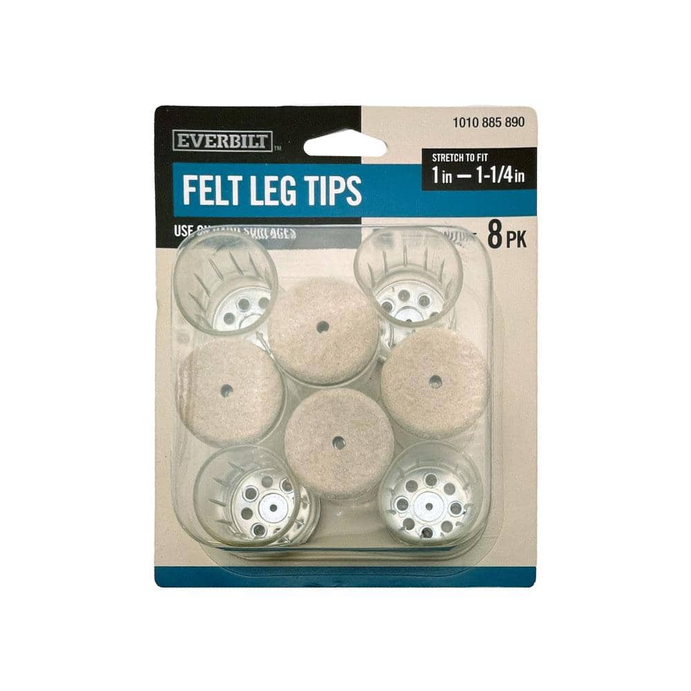 Everbilt 1 in. Clear Round Felt Leg Tip (8-Pack) 41-H1017 - The Home Depot