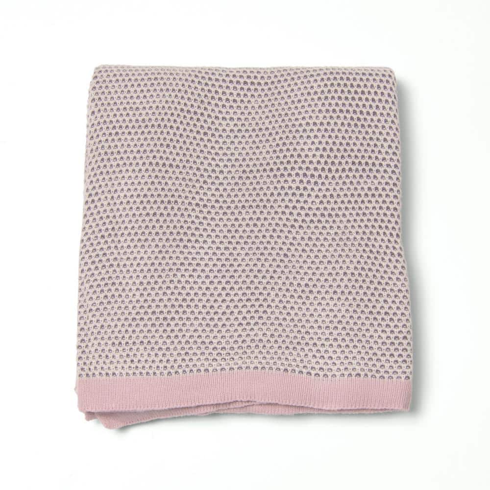 Best Home Fashion Woven Pink Woven Honeycomb Throw Blanket THROW ...