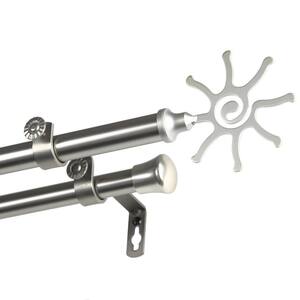 48 in. - 84 in. Adjustable 13/16 in. Double Curtain Rod in Black with ...