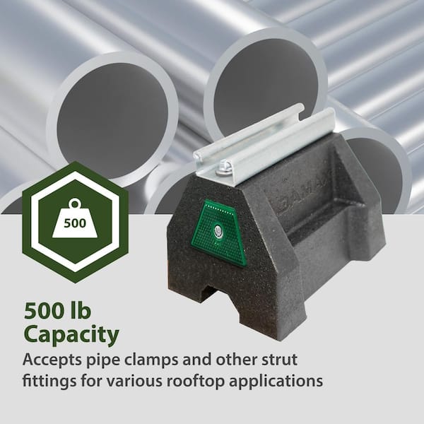 Adamax 5 in. Rooftop Support Block with 14-Gauge Steel Solid Strut ...