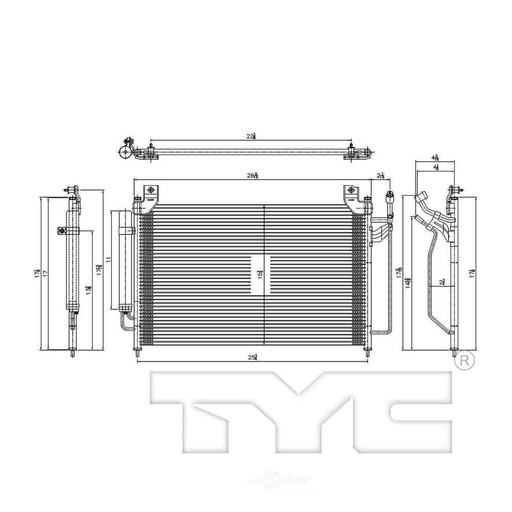 TYC A/C Condenser 2010-2012 Mazda CX-7 2.5L 3589 - The Home Depot