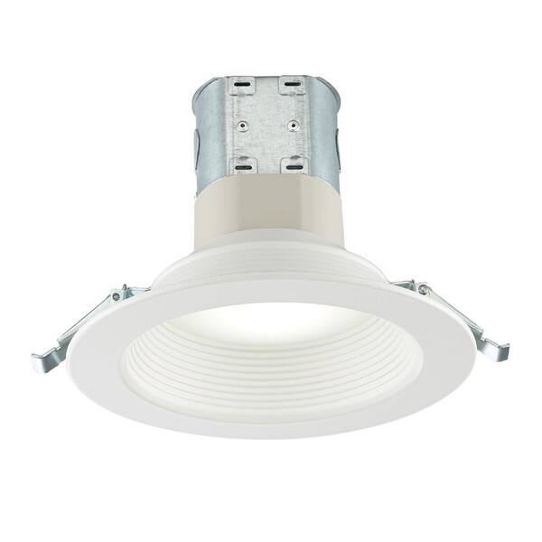 Commercial Electric Easy-Up 6 in. White Integrated LED Baffle Kit with ...