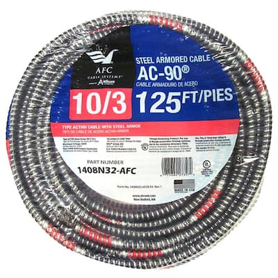 AFC Cable Systems 10/2 x 50 ft. BX/AC-90 Armored Electrical Cable ...