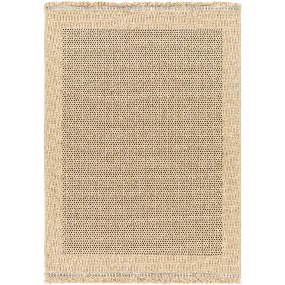 Livabliss Mirage Tan Border 9 ft. x 12 ft. Indoor/Outdoor Area Rug ...