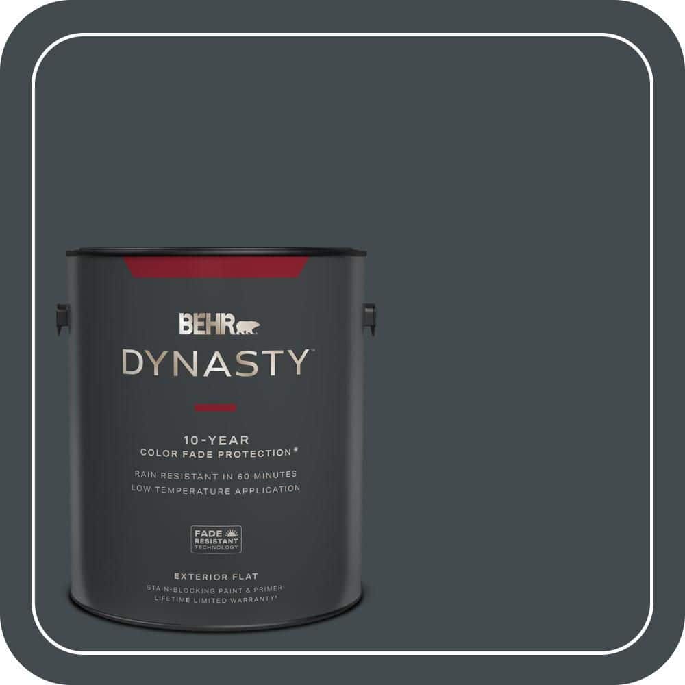 BEHR DYNASTY 1 gal. #730F-7 Black Sable Flat Exterior Stain-Blocking ...