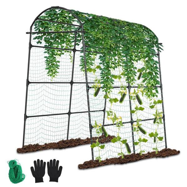 FAWEY TRED INC 84 in. H x 72 in. W Garden Arch Trellis with Netting for ...