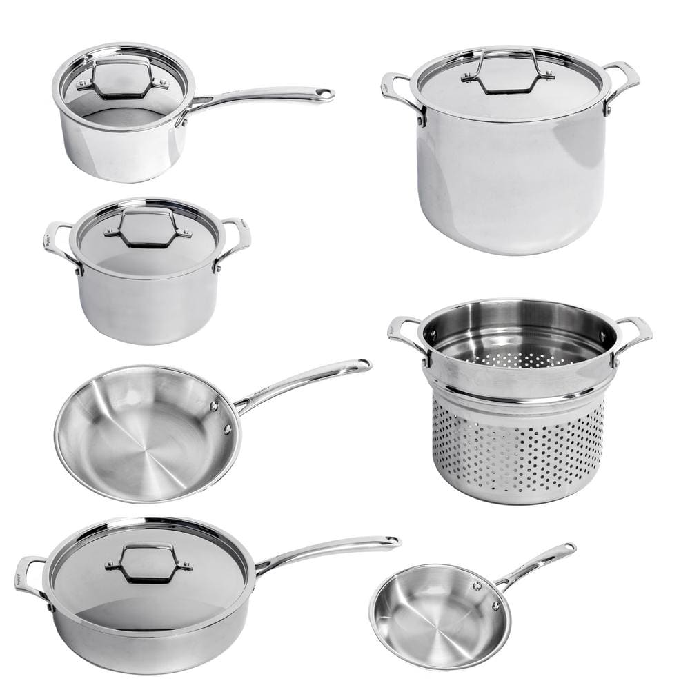 BergHOFF Professional 13-Piece 18/10 Stainless Steel Tri-Ply Cookware ...