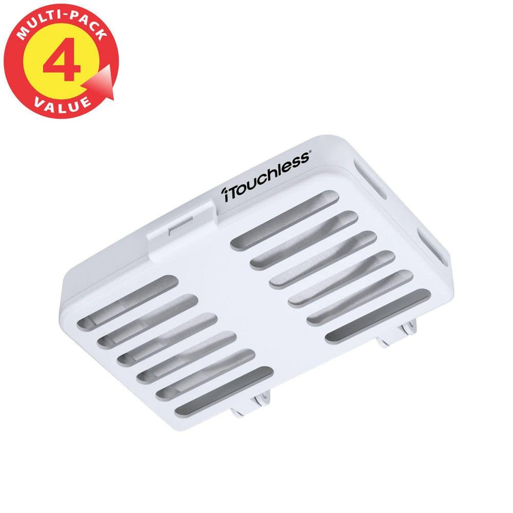 iTouchless AbsorbX 1.76 oz. Odor Eliminator White 4-Pack for Fridges ...