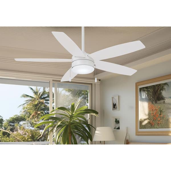 MINKA-AIRE Airetor III 54 in. Integrated LED Indoor Flat White Ceiling ...