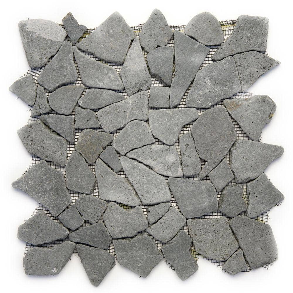 Solistone Indonesian Java Black 12 in. x 12 in. x 6.35 mm Natural Stone ...