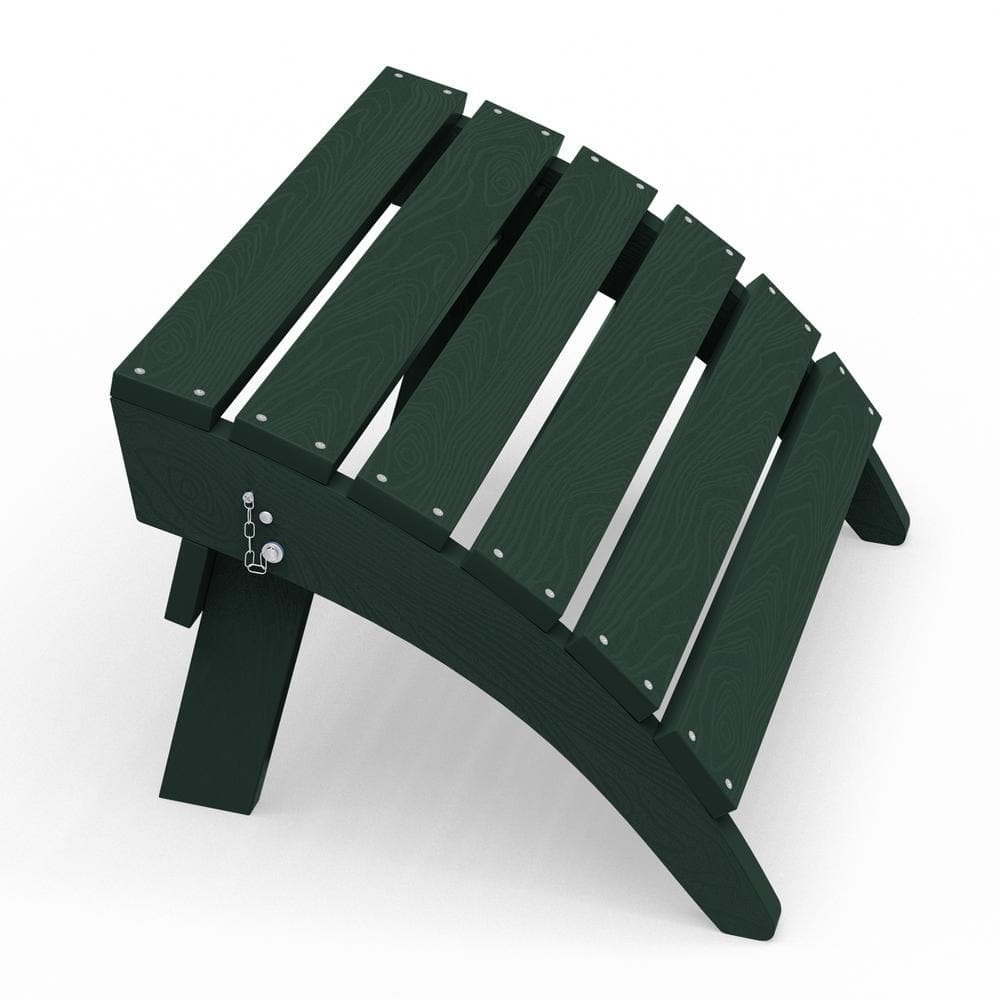 JEAREY HDPE Folding Plastic Outdoor Ottoman for Adirondack in Dark ...