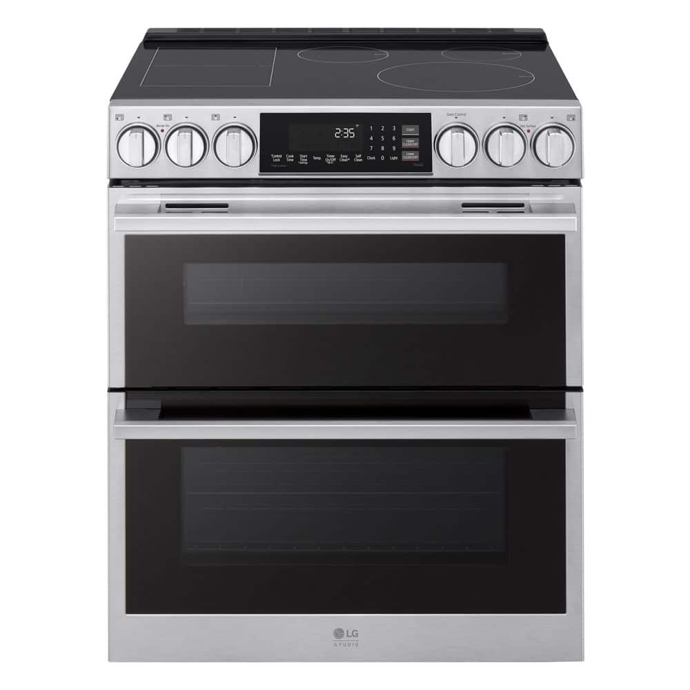 LG Studio 30 in. 5-Burner Elements Smart Double Oven Slide in Range in ...