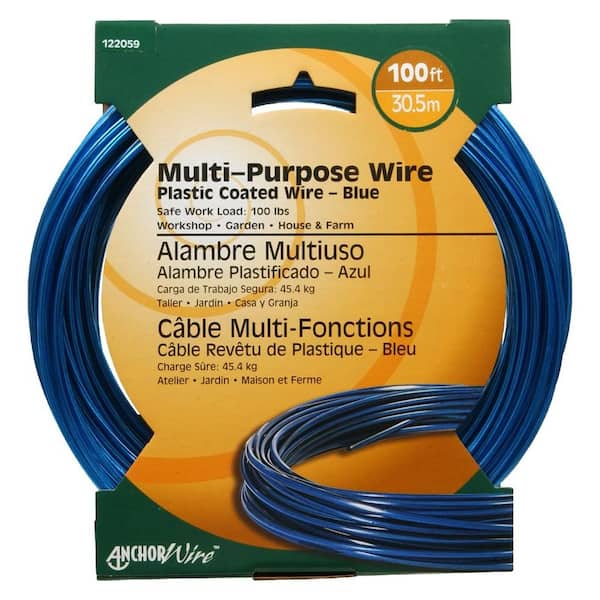 Hillman 25/64 in. x 100 ft. Blue Plastic-Coated Wire 122059 - The Home ...