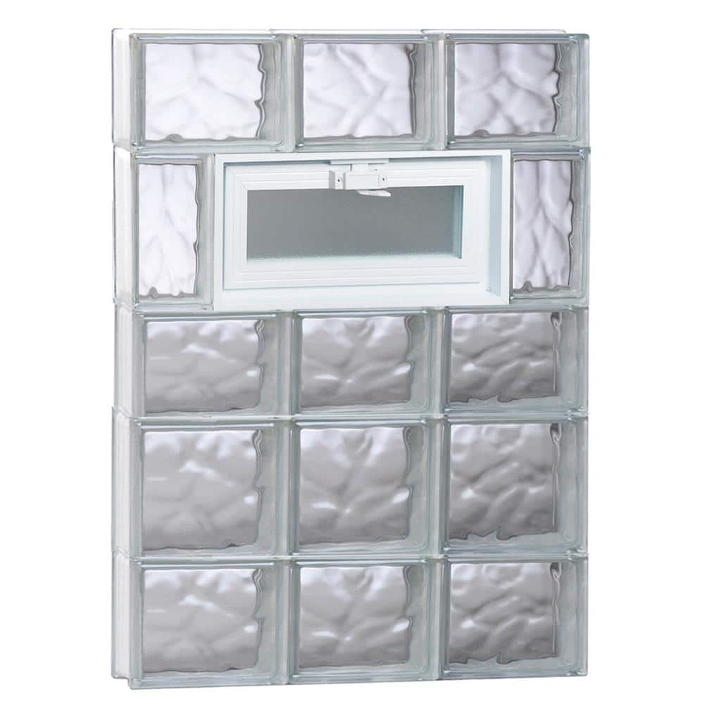 Clearly Secure 23.25 in. x 32.75 in. x 3.125 in. Frameless Wave Pattern ...